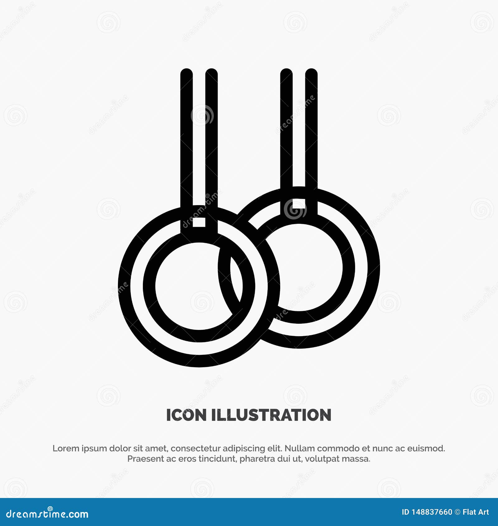 Athletic, Gymnastics, Rings Line Icon Vector Stock Vector ...