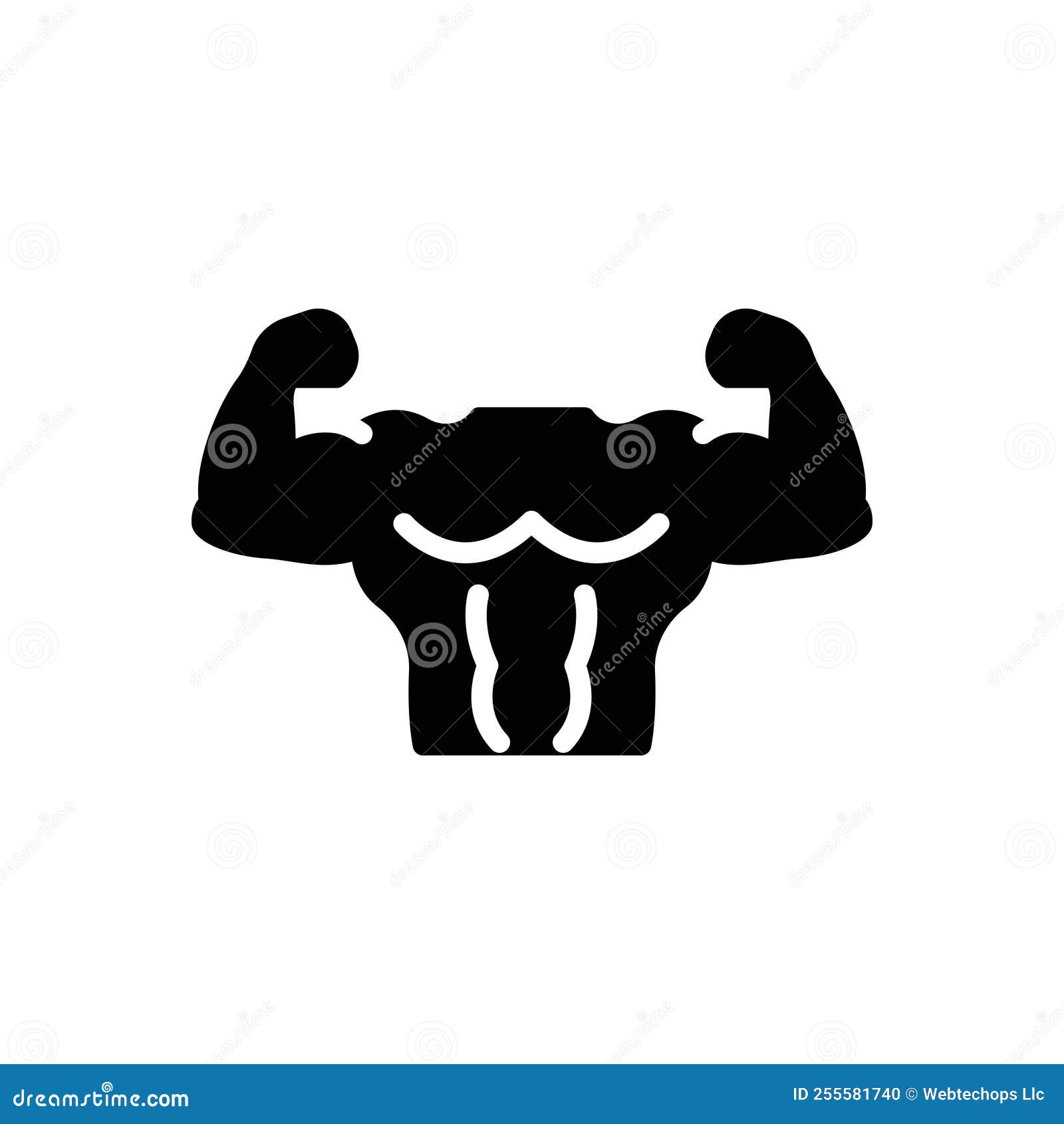 Black Solid Icon for Athletic, Robust and Sturdy Stock Vector ...