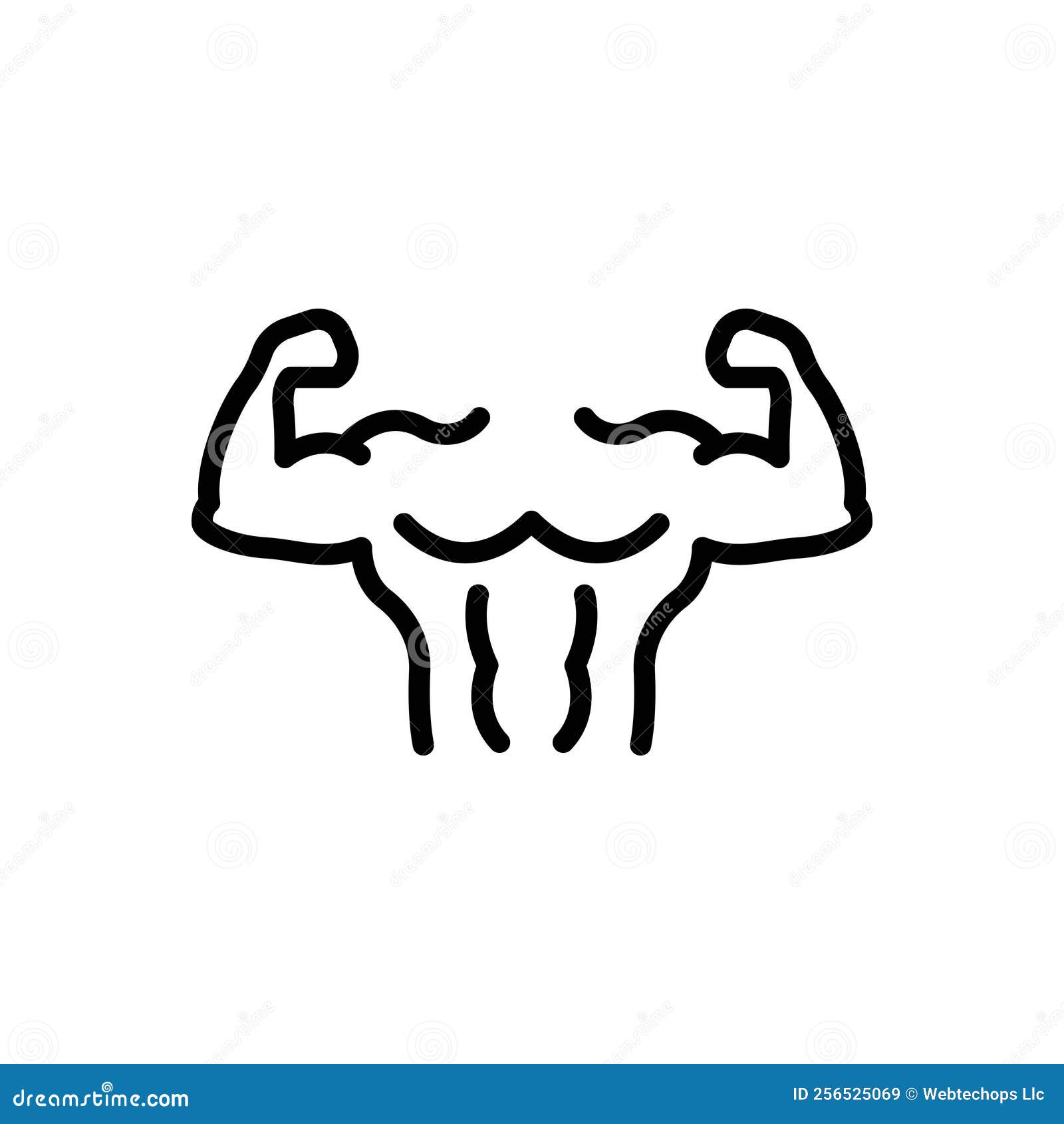 Black Line Icon for Athletic, Robust and Sturdy Stock Vector ...
