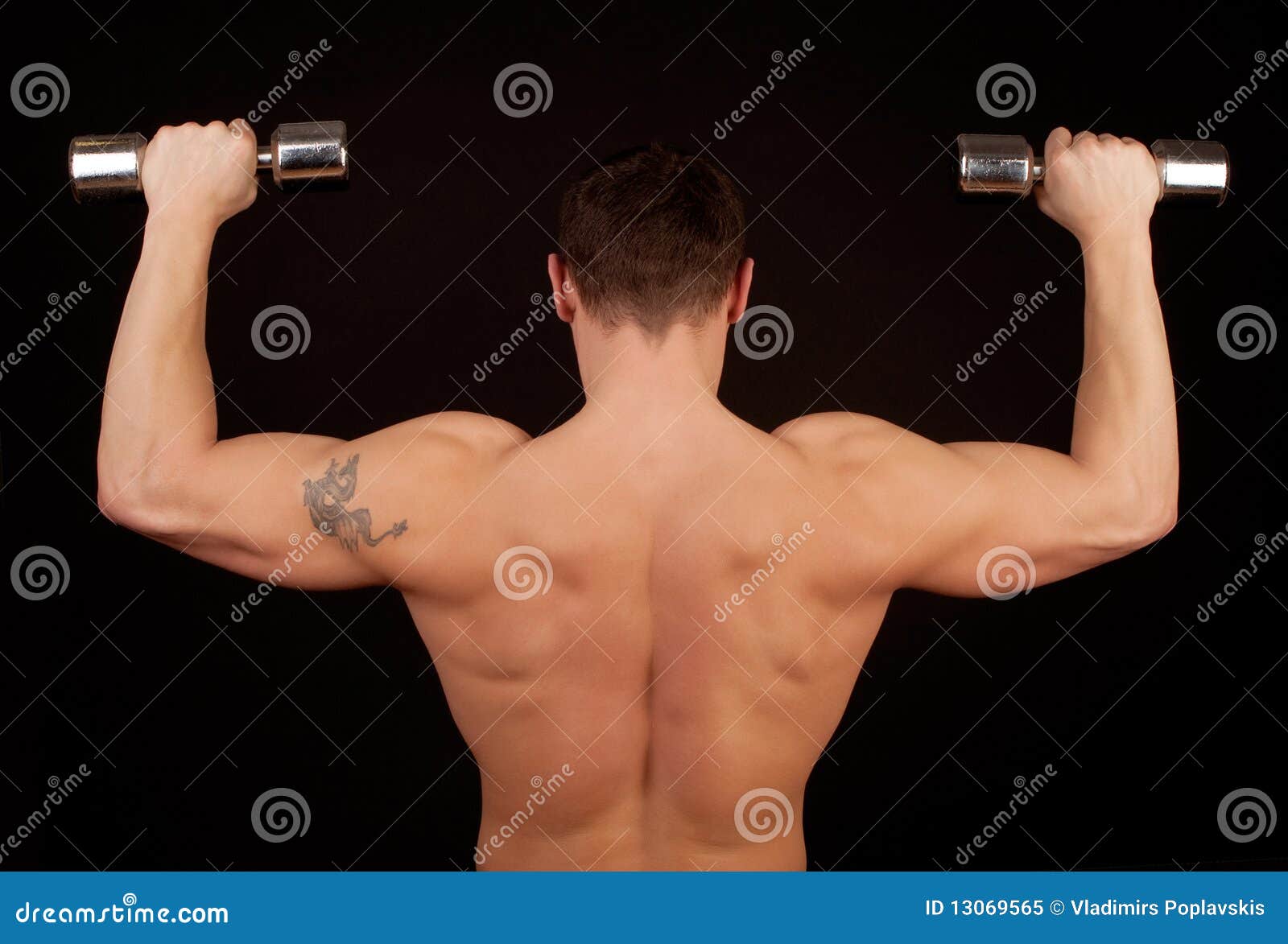 Athletic male from behind stock image. Image of body - 13069565