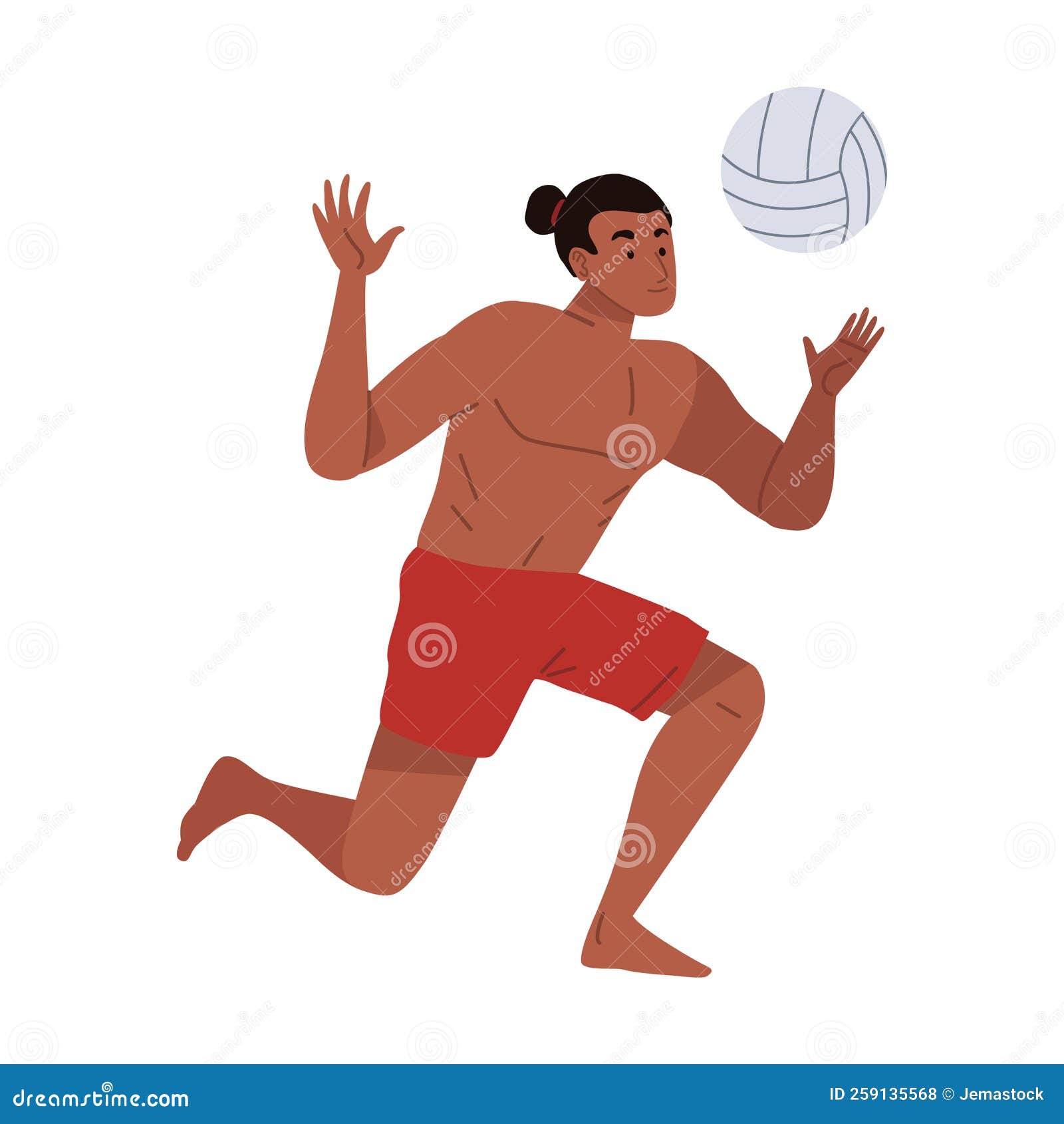 Athletic Male Volleyball Player Stock Vector - Illustration of design ...