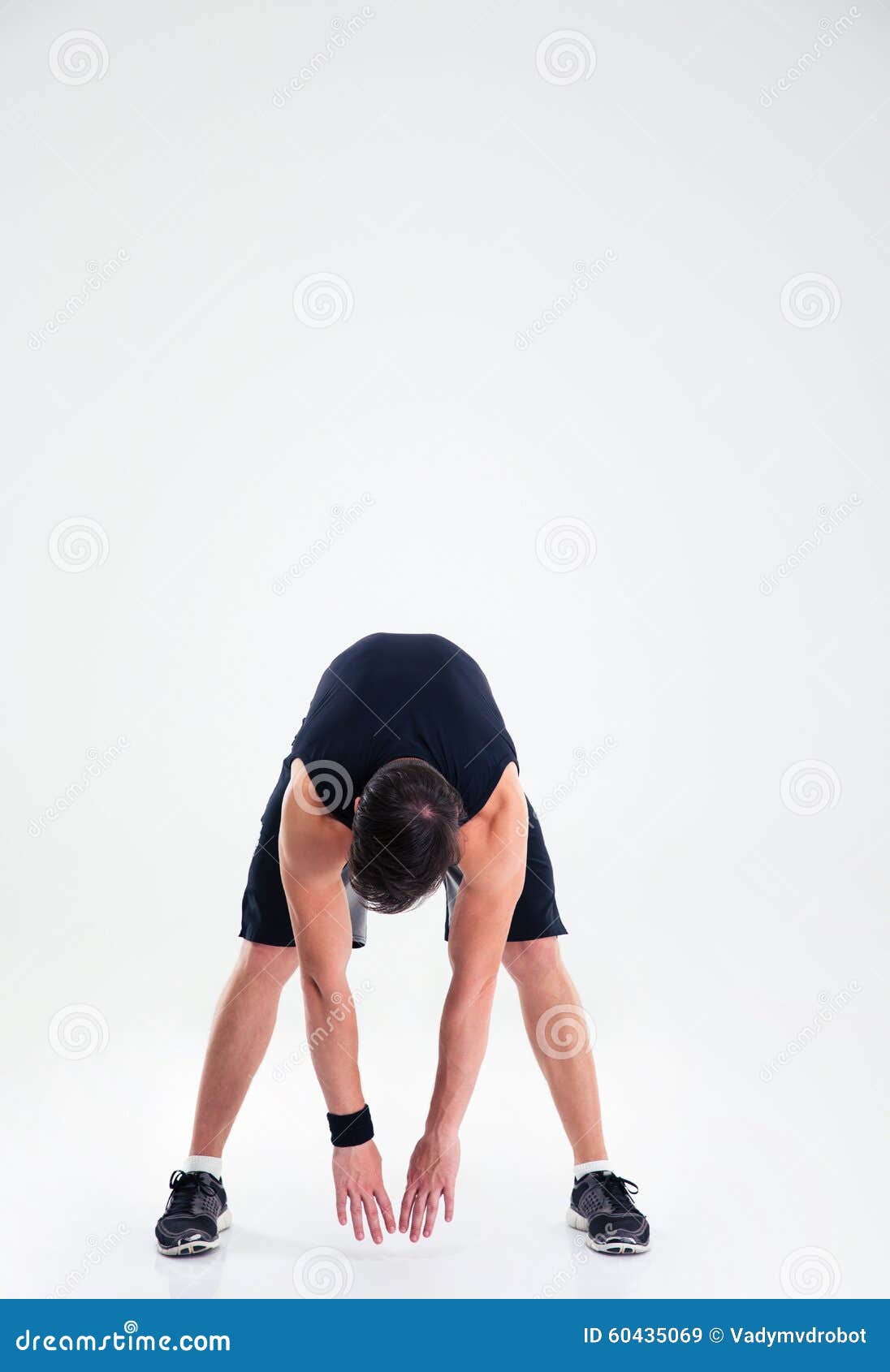 Athletic Man Doing Stretching Exercises Stock Image - Image of descent ...
