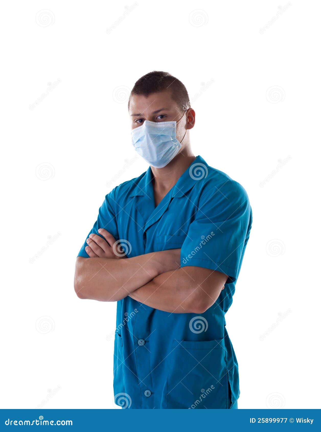 Athletic Man Like Medical Orderly Isolated Stock Image - Image of ...