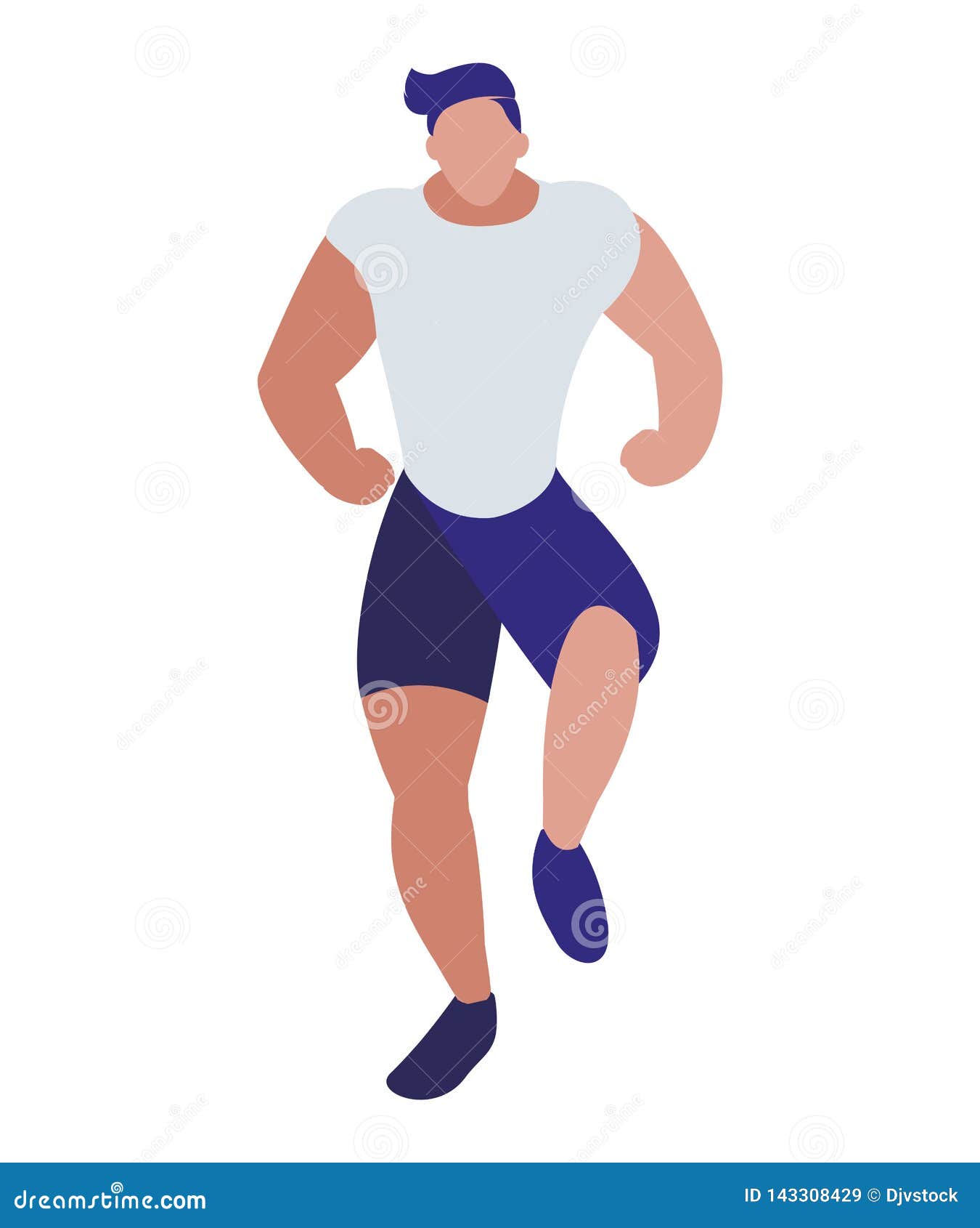 Athletic Man Practicing Exercises Stock Illustration - Illustration of ...