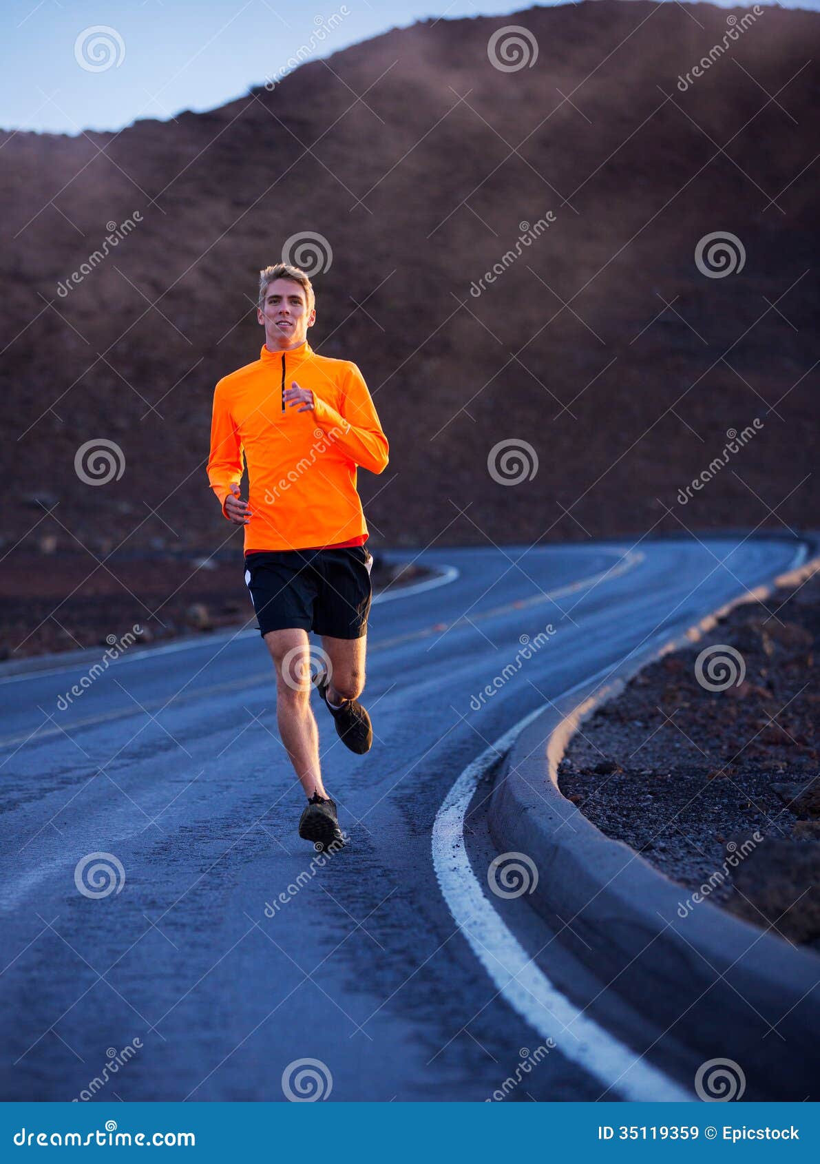 Athletic Man Running Outside, Training Outdoors Stock Image - Image of ...