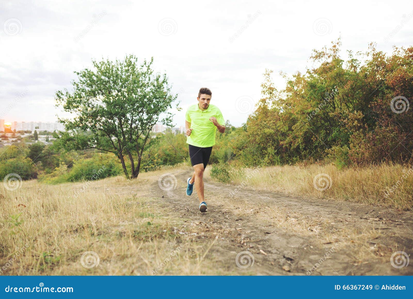 Athletic Man Running in the Park Stock Image - Image of leisure ...