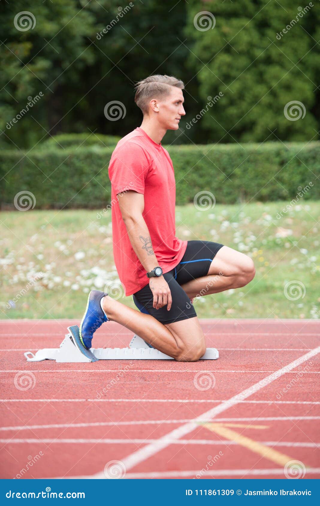 Starting Runner stock image. Image of running, concentration - 111861309