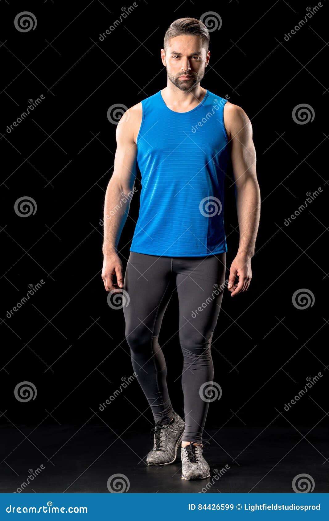 Athletic man in sportswear stock image. Image of practicing - 84426599