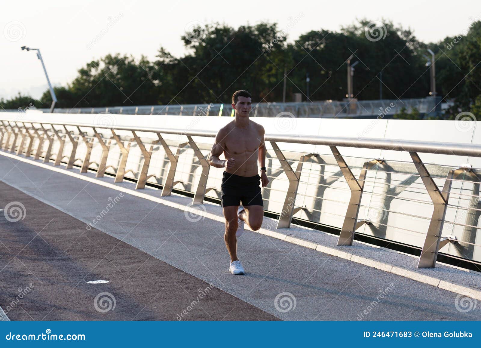 Athletic Man Sprinter with Muscular Torso Running Stock Image - Image ...