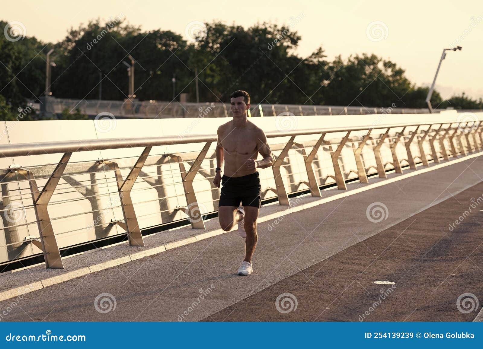 Athletic Man Sprinter with Muscular Torso Running Stock Image - Image ...