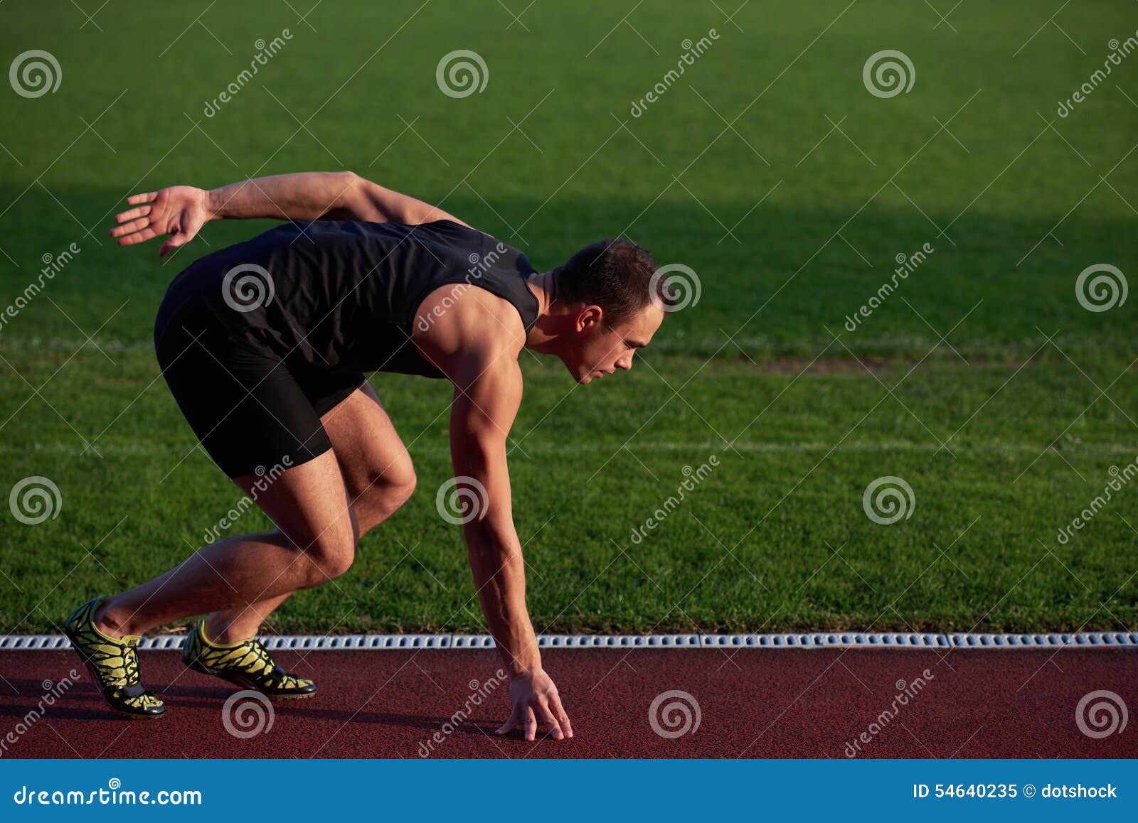 Athletic man start stock image. Image of games, muscles - 54640235