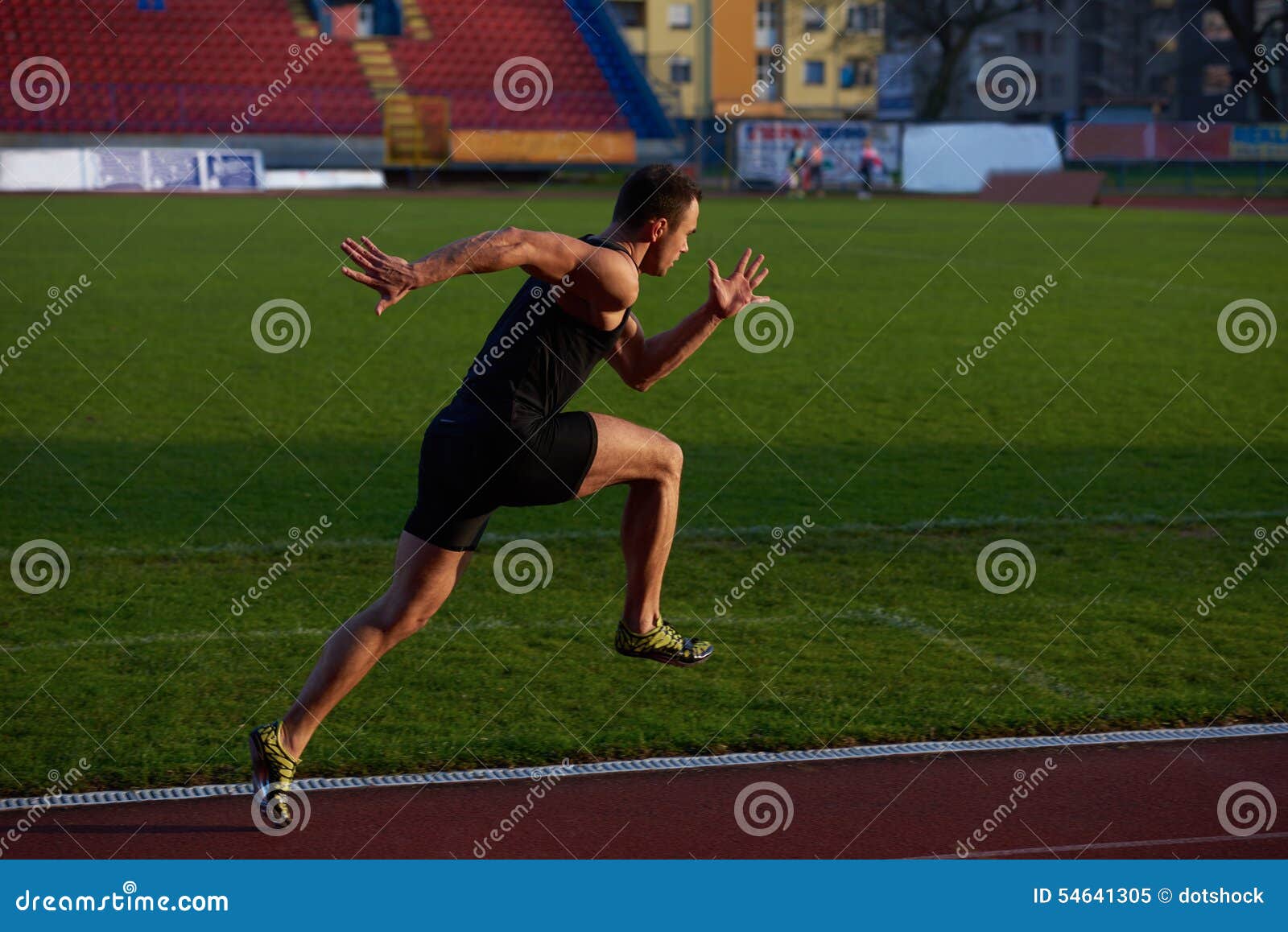 Athletic man start stock image. Image of blocks, explosive - 54641305