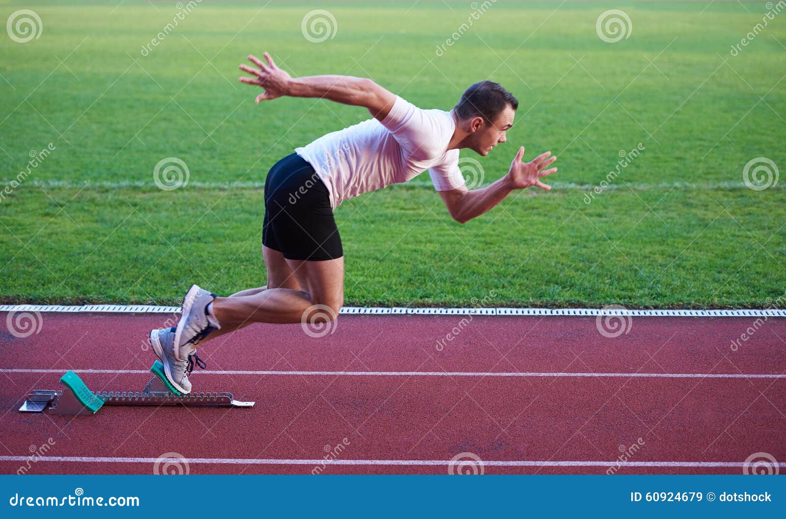 Athletic man start stock image. Image of athlete, explosive - 60924679