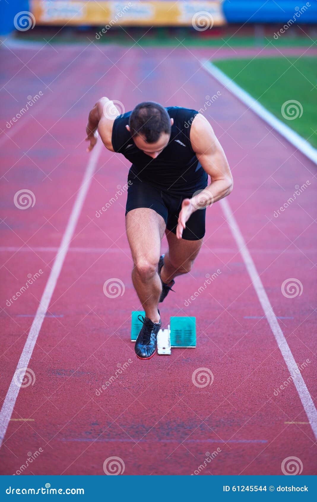 Athletic man start stock photo. Image of muscular, action - 61245544