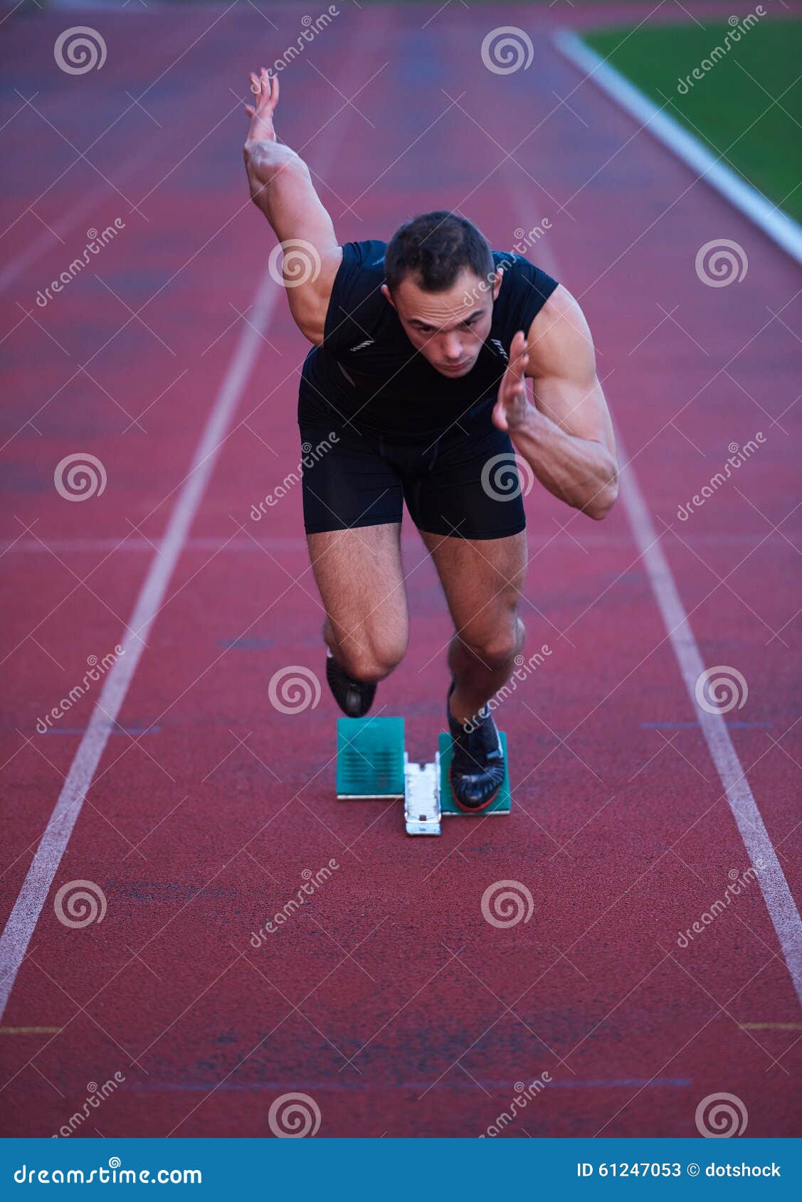 Athletic man start stock image. Image of athlete, race - 61247053