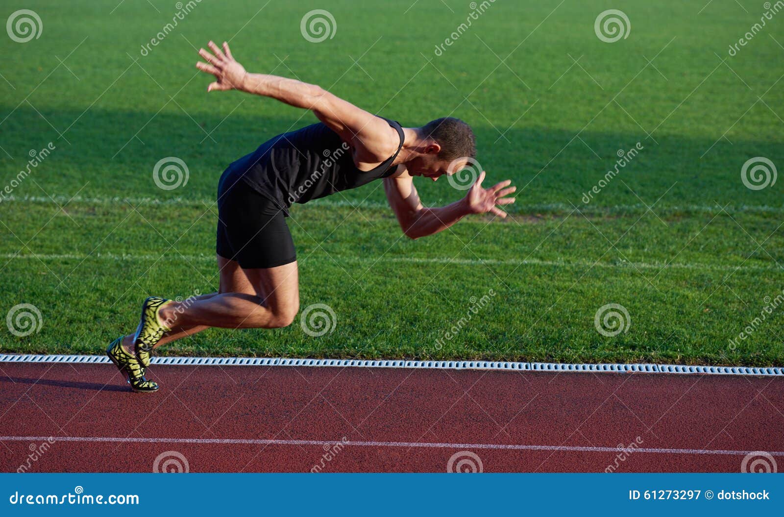 Athletic man start stock image. Image of athlete, muscles - 61273297