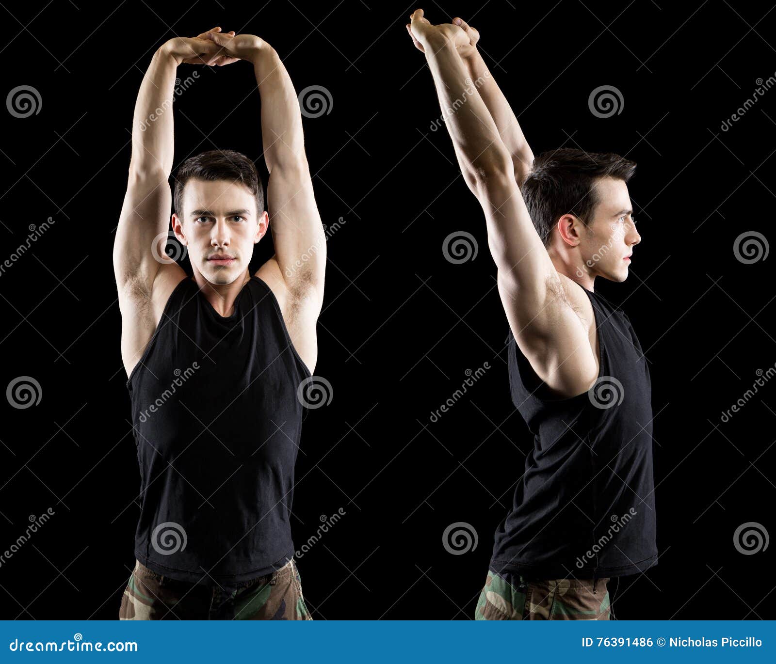 Athletic Man Stretching stock photo. Image of athletic - 76391486