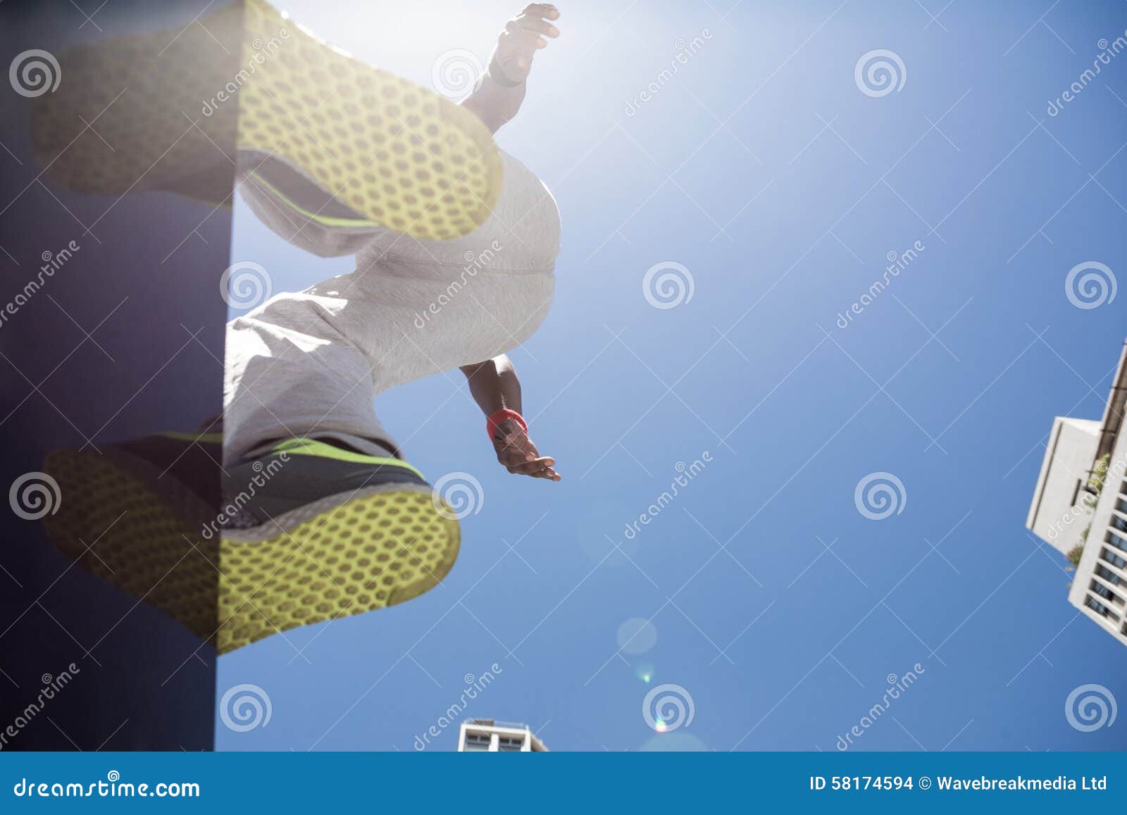 Athletic Man about To Do a Back Flip Stock Photo - Image of adult ...