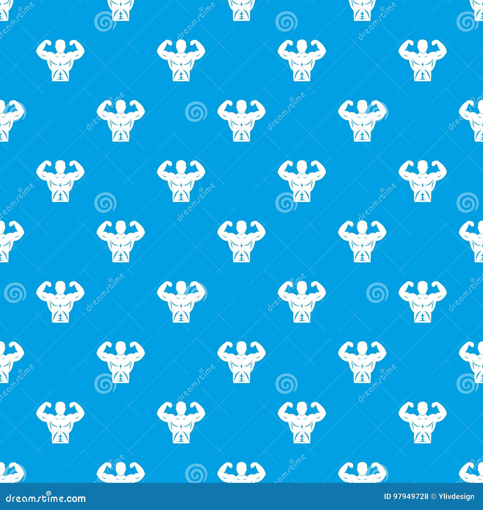 Athletic Man Torso Pattern Seamless Blue Stock Vector - Illustration of ...