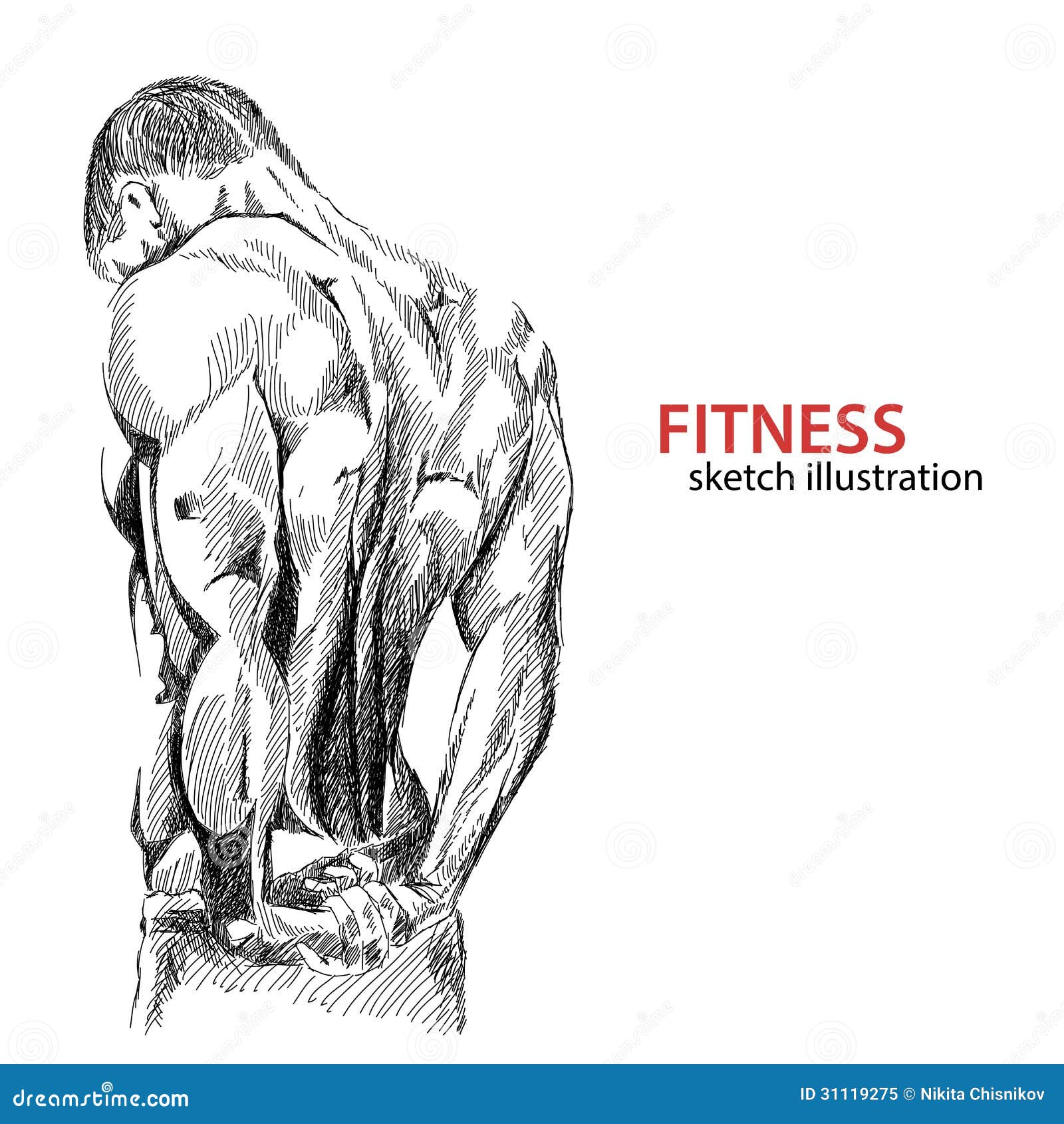 Athletic mans back stock vector. Illustration of adult - 31119275