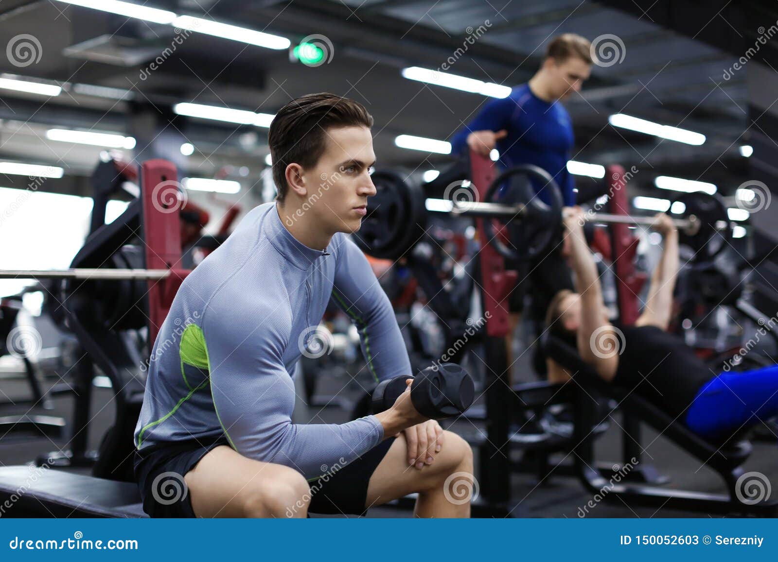 Athletic Man Training in Modern Gym Stock Image - Image of lifestyle ...