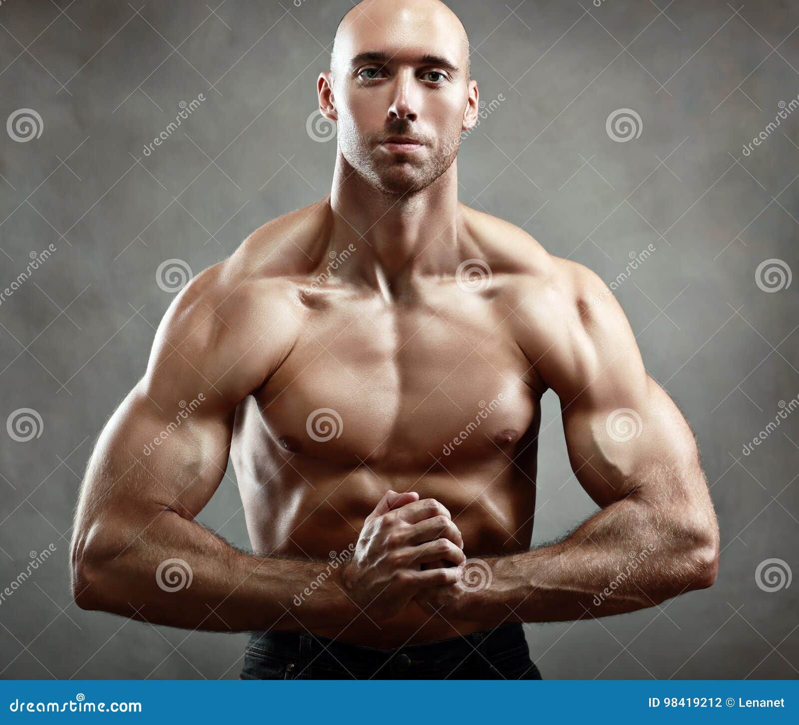 Athletic muscular man stock photo. Image of muscular - 98419212
