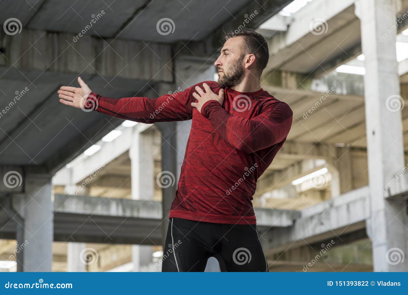 Man Warming Up for a Workout Stock Photo - Image of practicing, sports ...