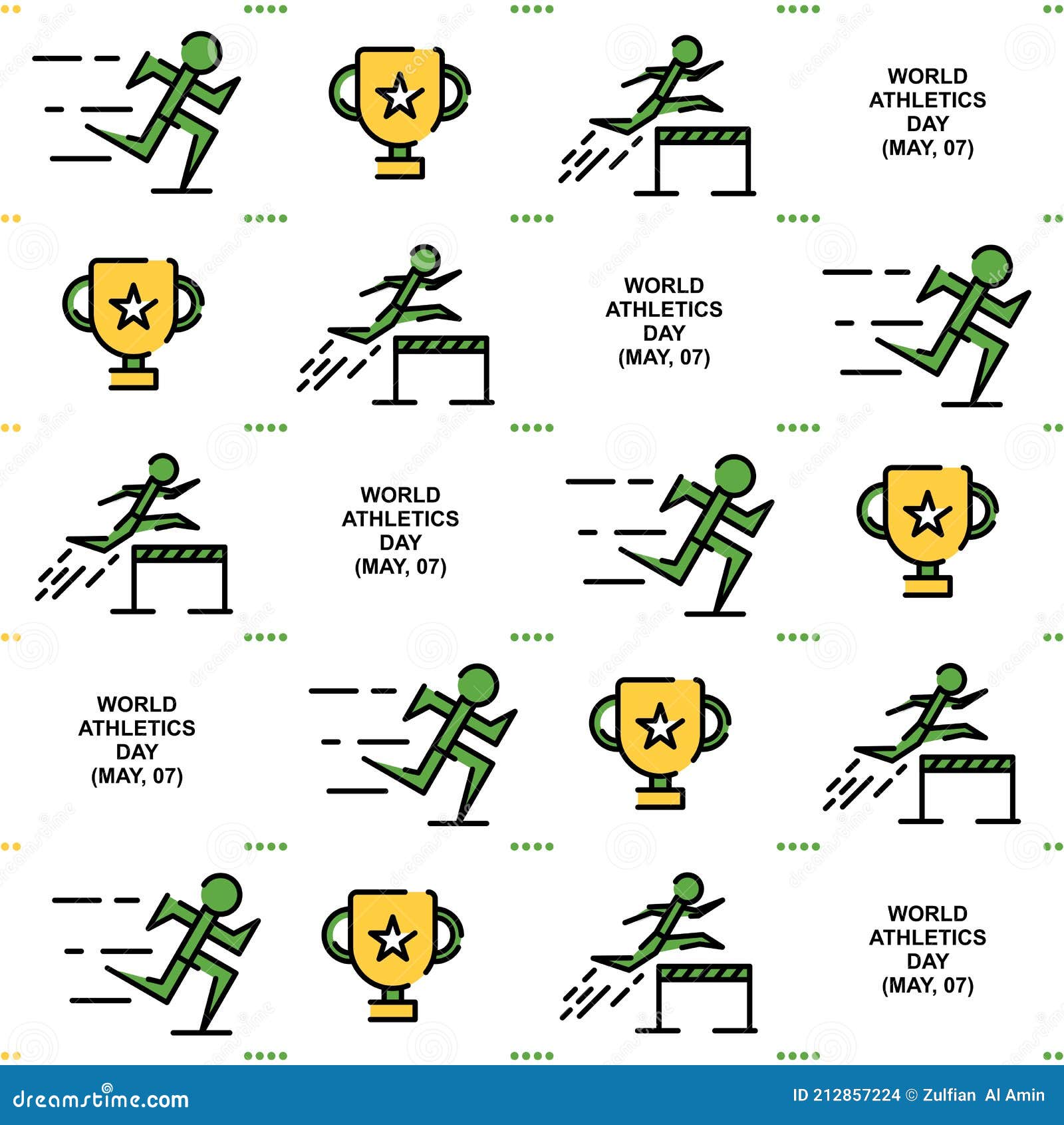 Athletic Pattern with Flat Outline Design Style. Stock Vector ...