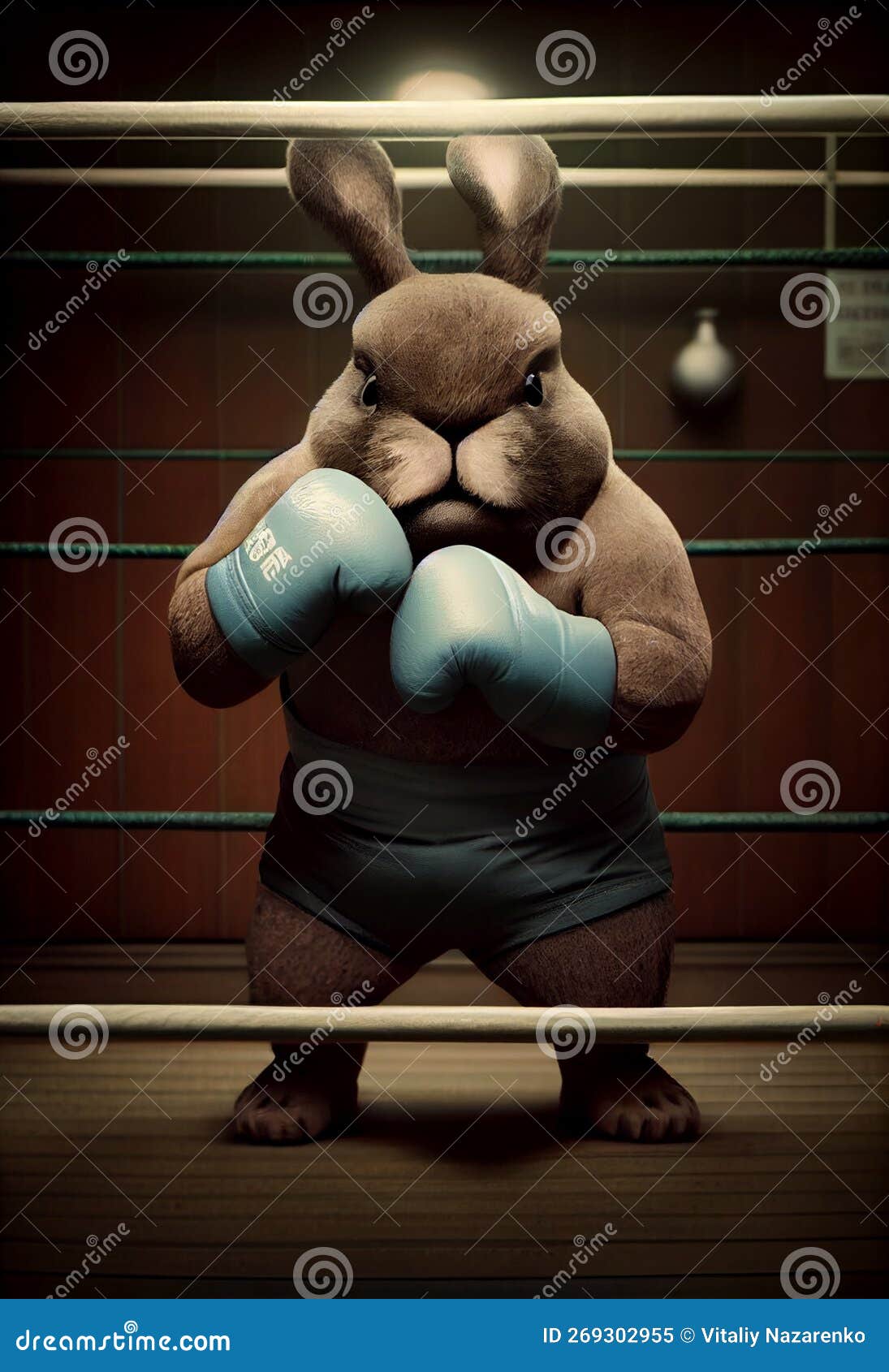Athletic Rabbit in Boxing Gloves. AI Generated. Stock Illustration ...