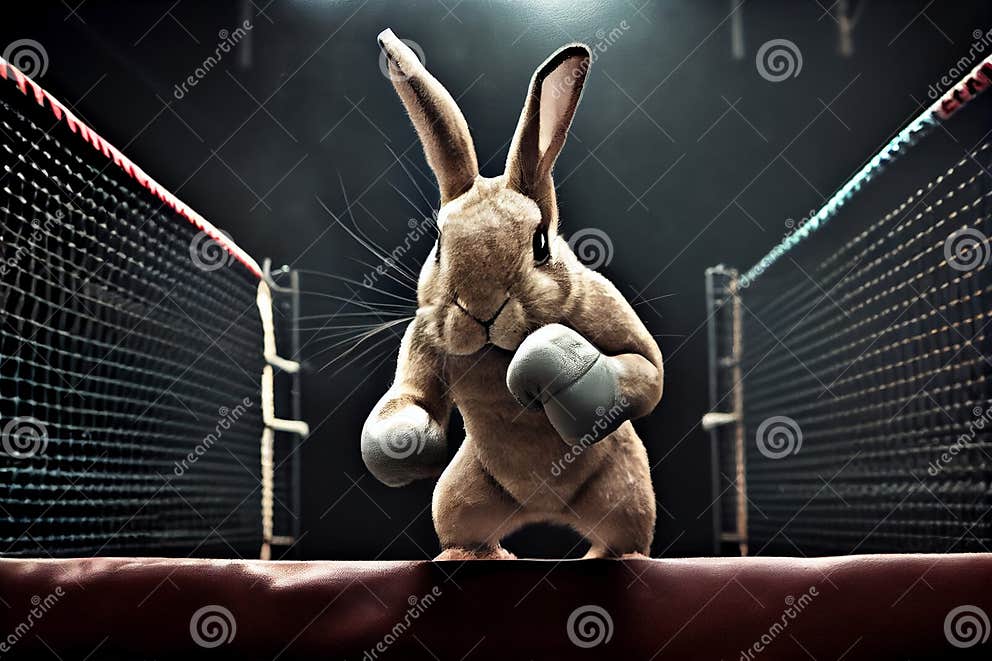 Athletic Rabbit in Boxing Gloves. AI Generated. Stock Photo - Image of ...