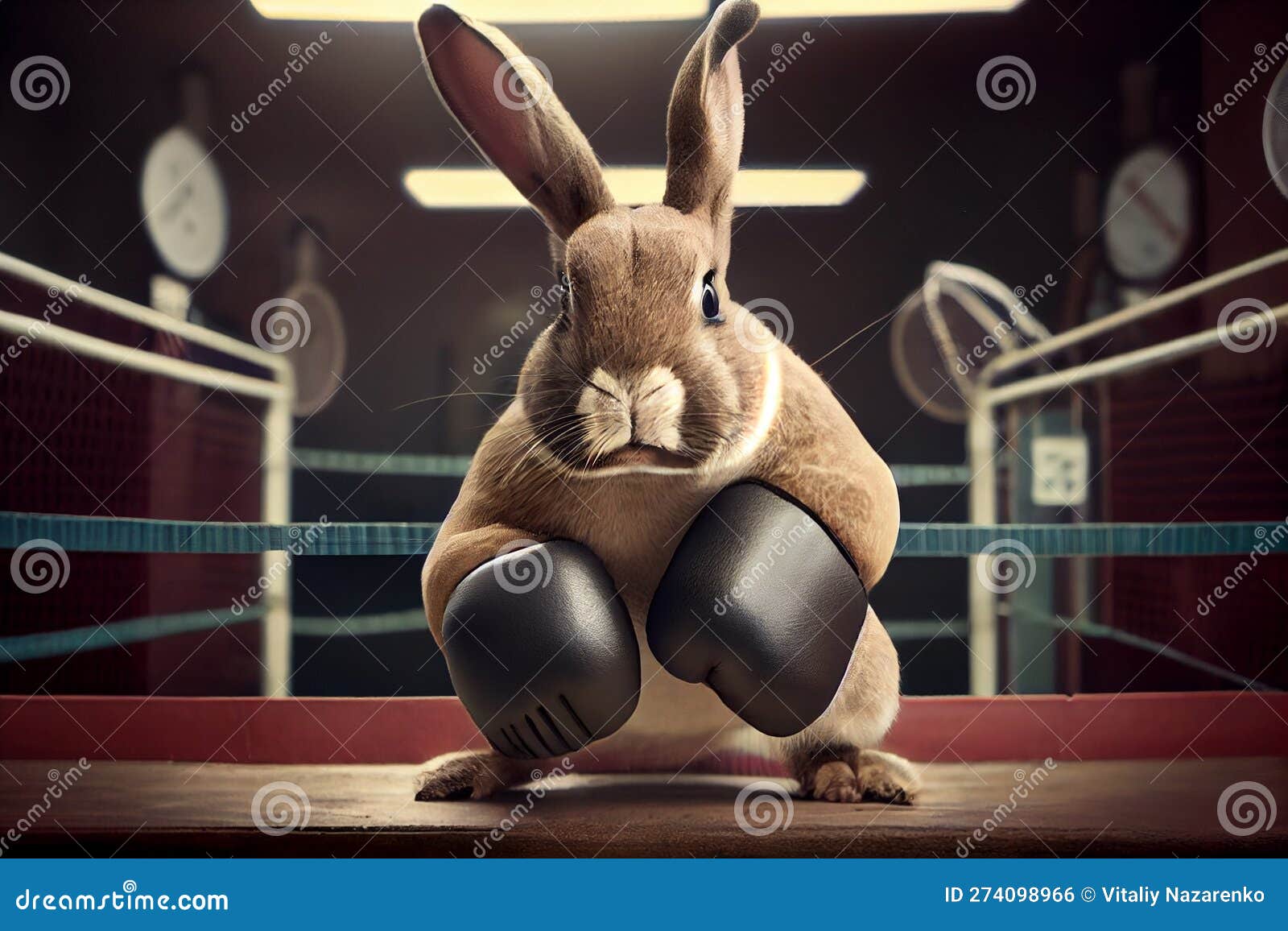 Athletic Rabbit in Boxing Gloves. AI Generated. Stock Illustration ...