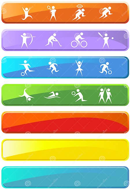 Athletic Rectangle Buttons stock vector. Illustration of purple - 9416541