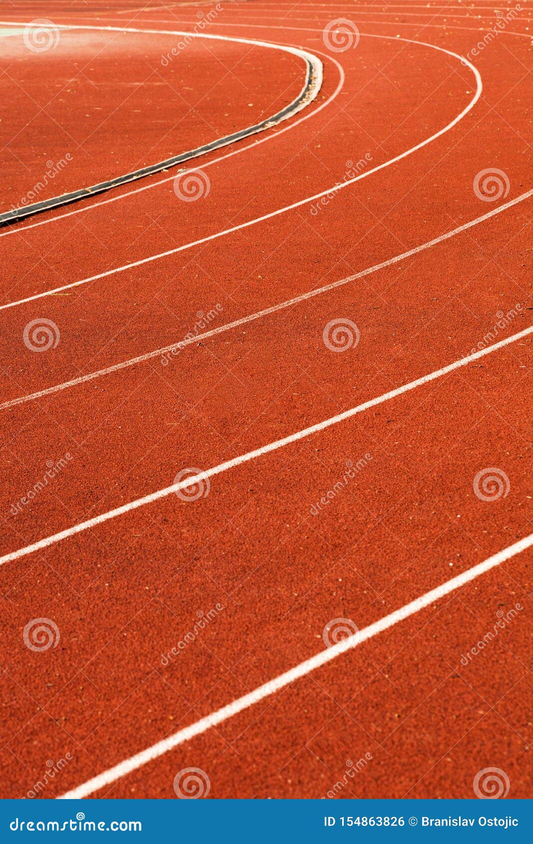 Athletic Red Running Tracks Whit White Lines Stock Photo - Image of ...