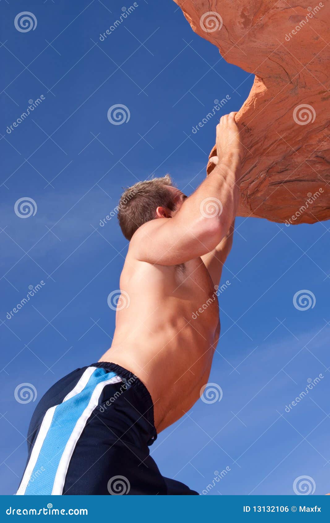 Athletic rock climber stock photo. Image of exercise - 13132106