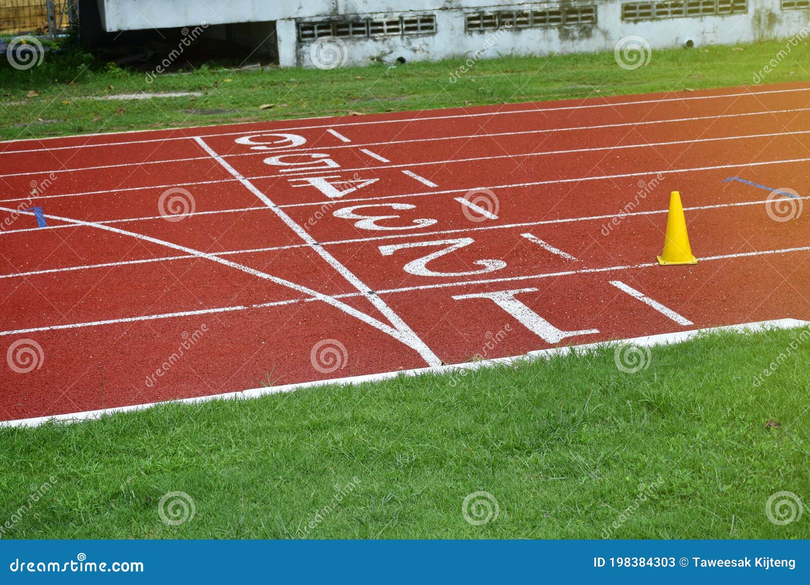 Athletic Running Track at Start Point with Number on Track for Running ...