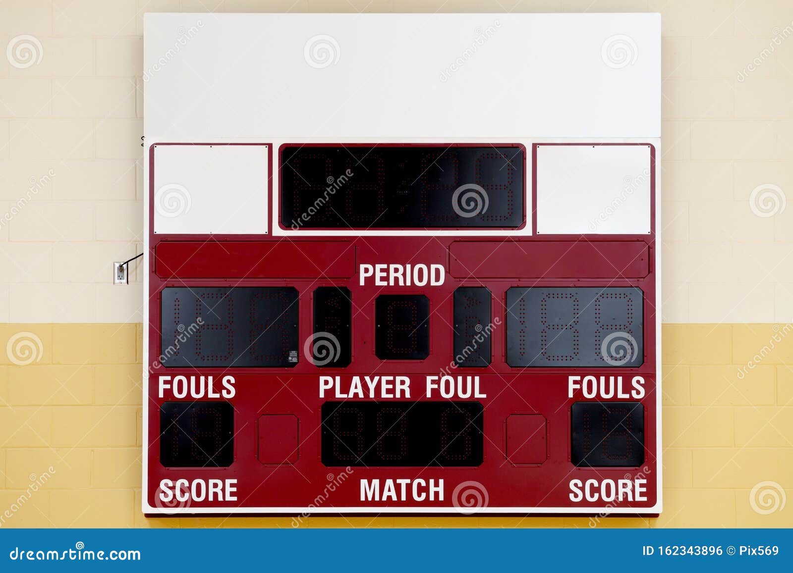 An Athletic Scoreboard in a High School. Stock Photo - Image of multi ...