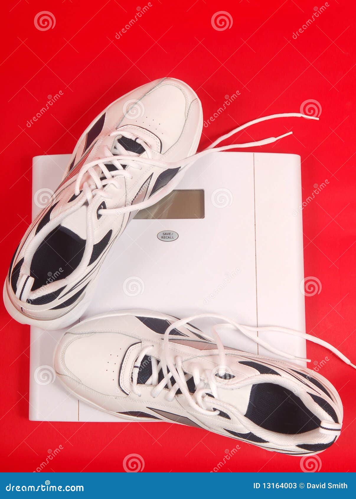 Athletic shoes on a scale stock image. Image of lifestyle - 13164003