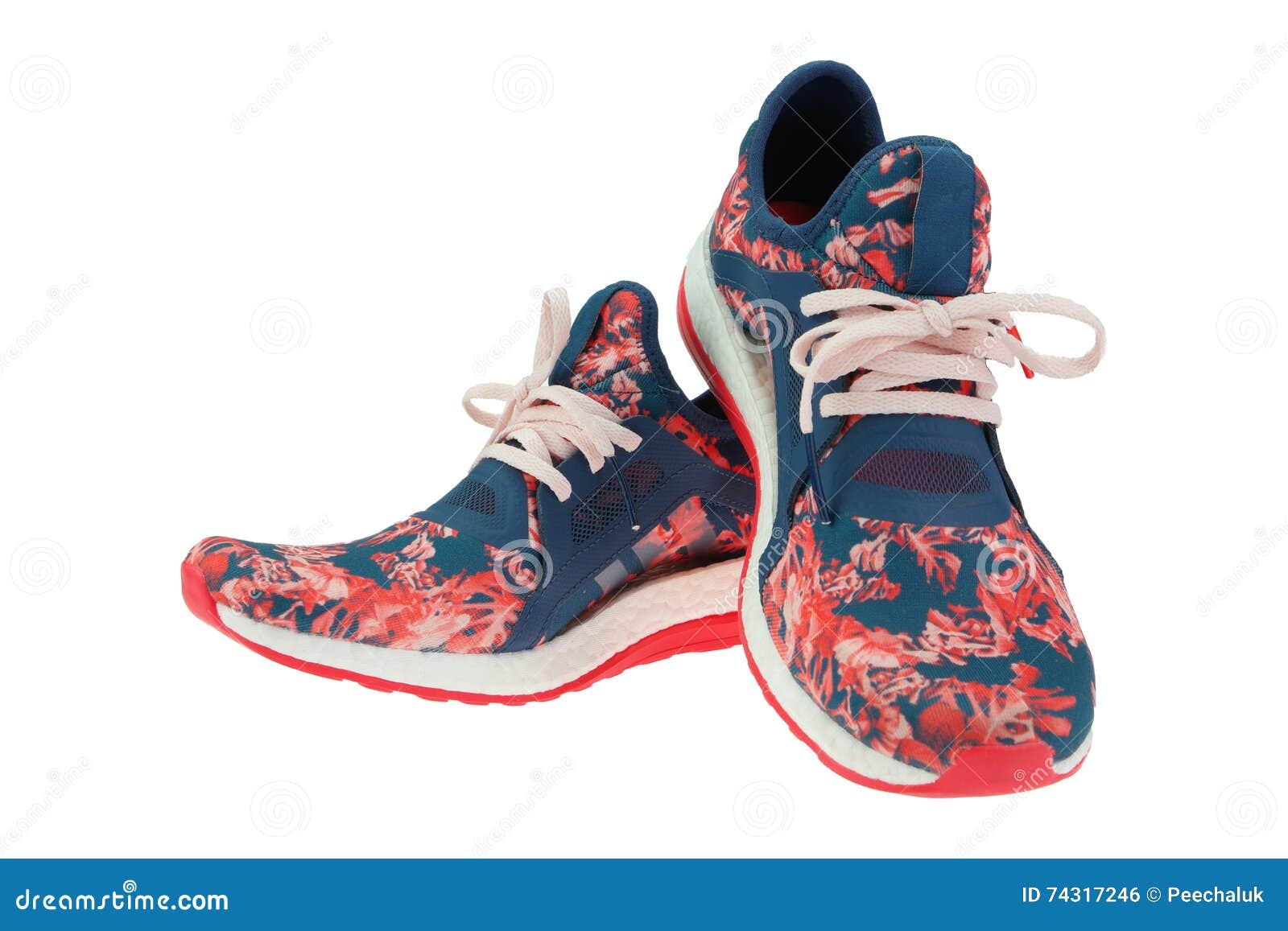 Athletic Shoes on a White Background. Stock Photo - Image of healthy ...