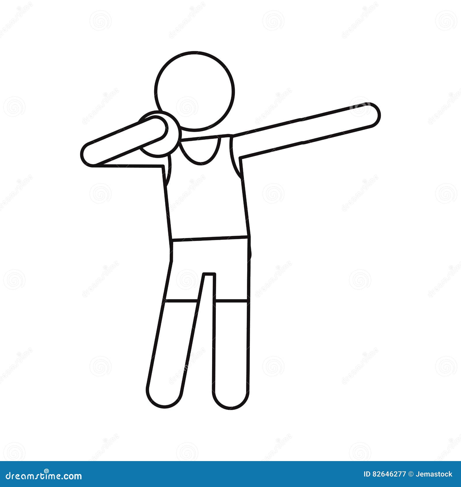 Athletic Shot Put Ball Throwing Outline Stock Vector - Illustration of ...