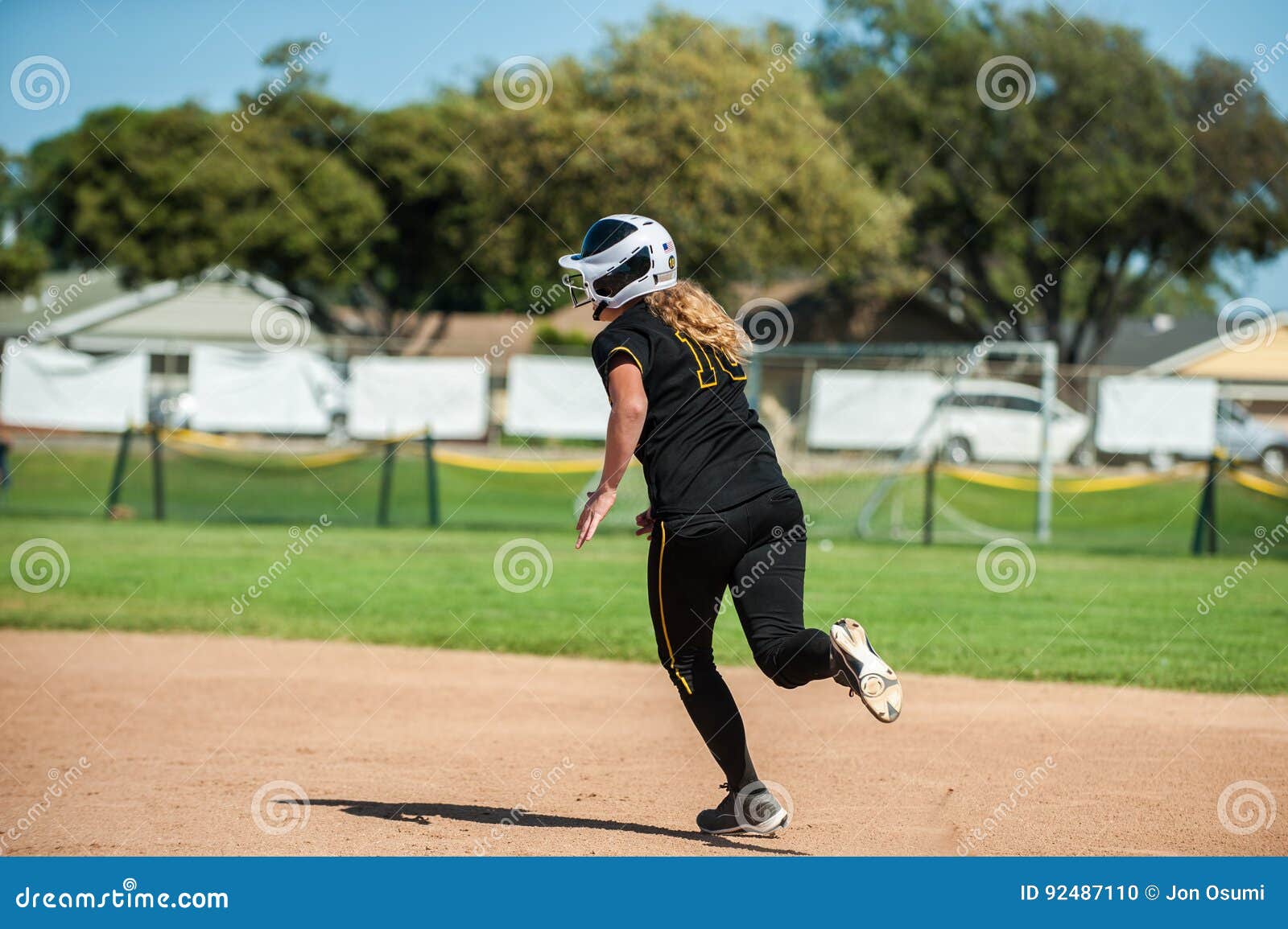 Athletic Softball Player on Offense. Stock Photo - Image of team, base ...