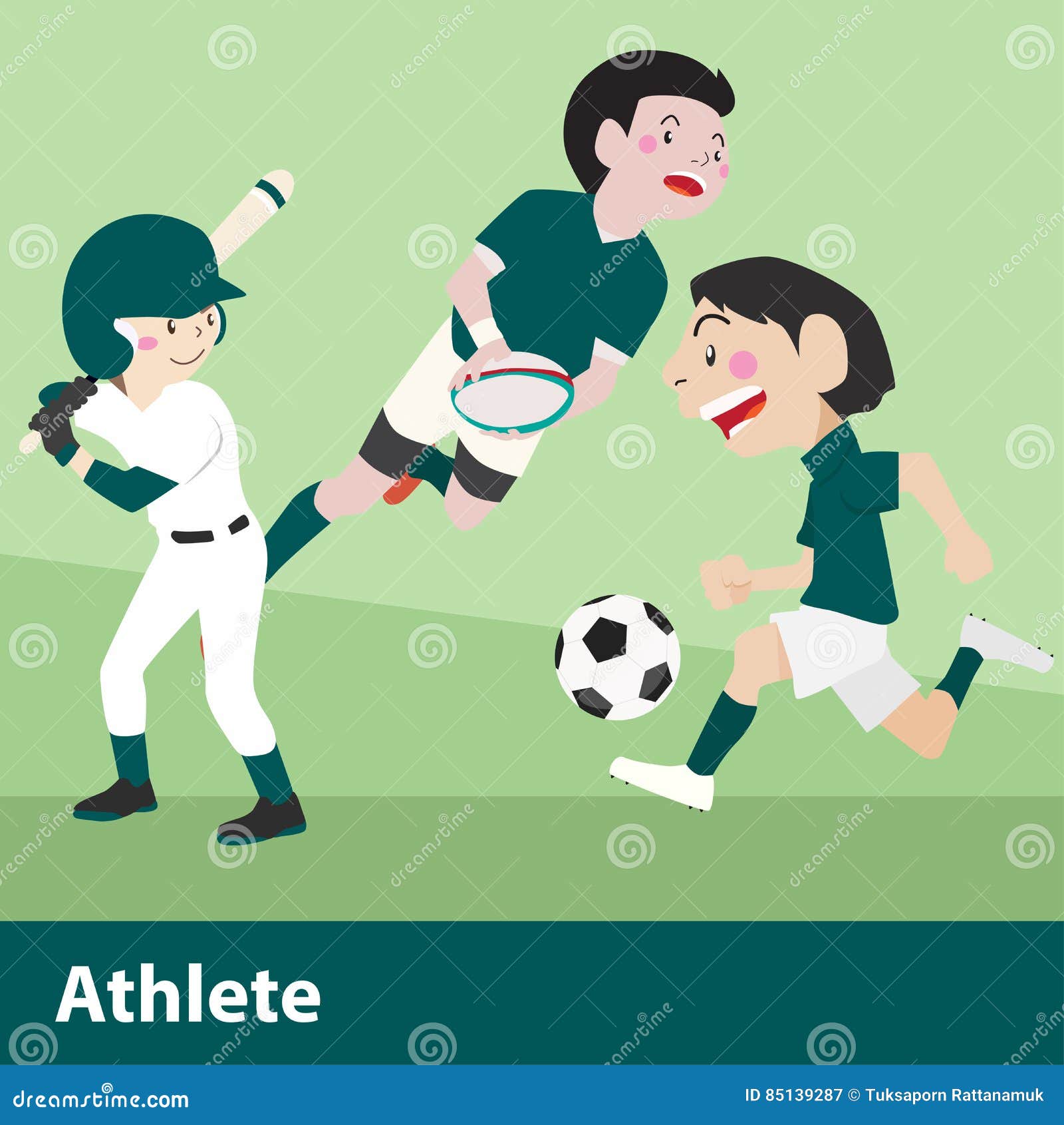 Athletic Sport Vector Cartoon Stock Vector - Illustration of activity ...