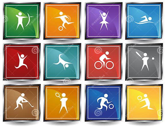 Athletic Square Buttons stock vector. Illustration of blue - 9275245