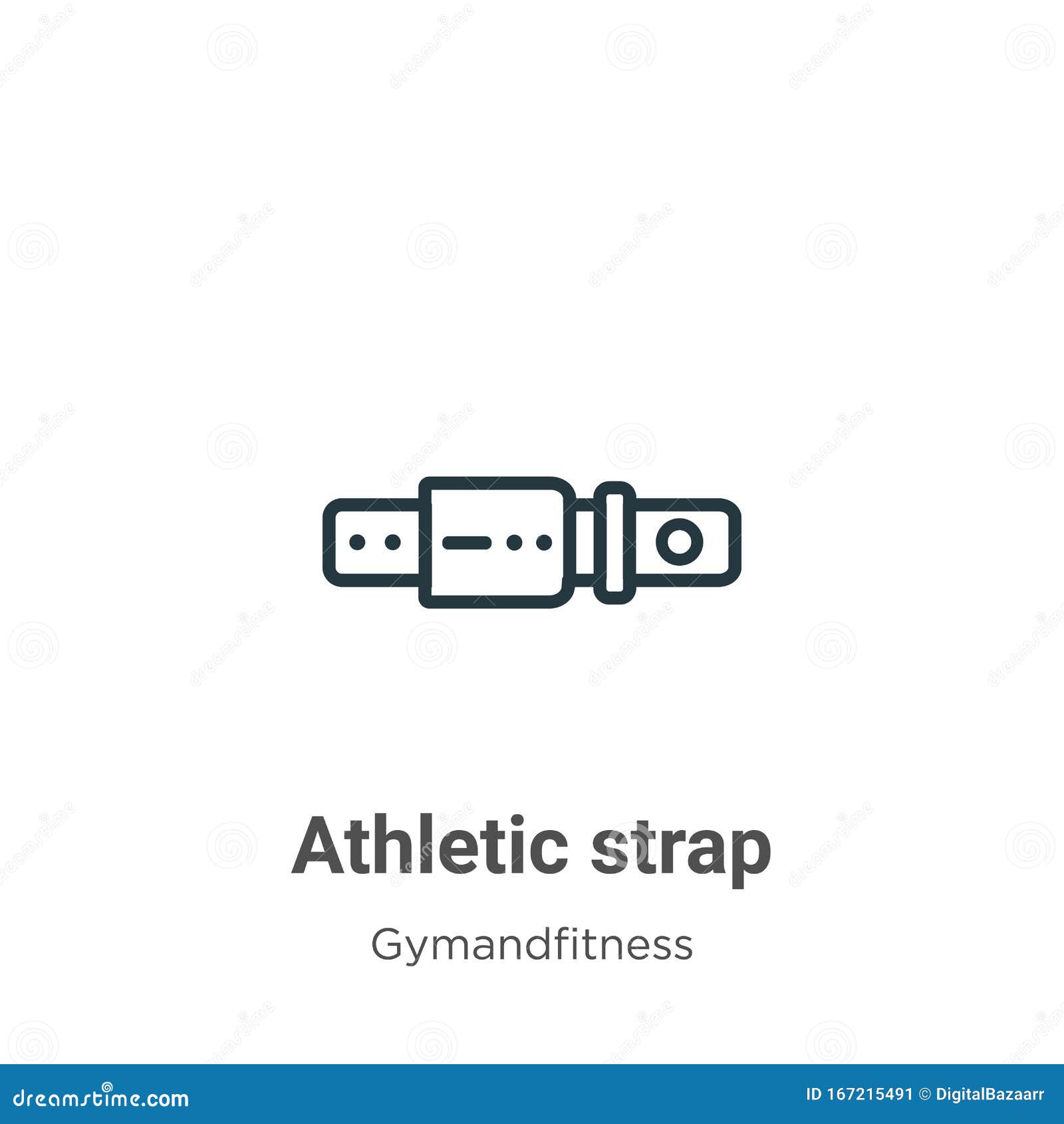 Athletic Strap Outline Vector Icon. Thin Line Black Athletic Strap Icon, Flat Vector Simple ...