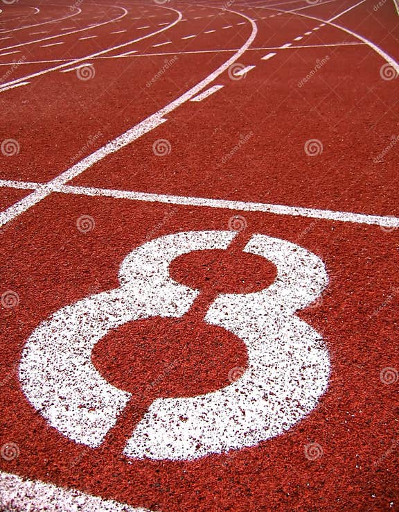 Athletic Surface Markings -- Number Eight Stock Photo - Image of ...