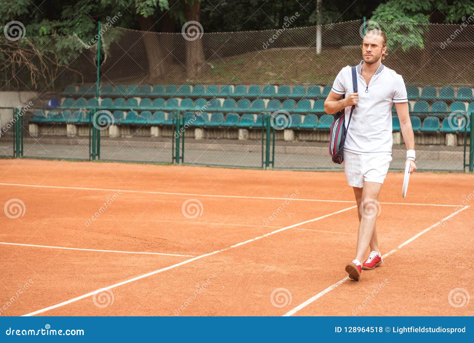 Athletic Tennis Player after Training on Tennis Stock Photo - Image of ...