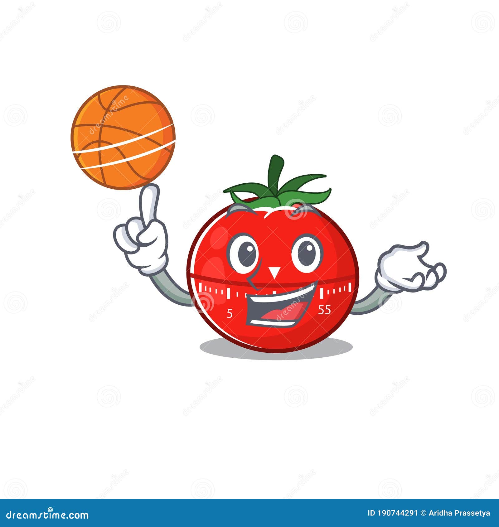 An Athletic Tomato Kitchen Timer Cartoon Mascot Design with Basketball ...