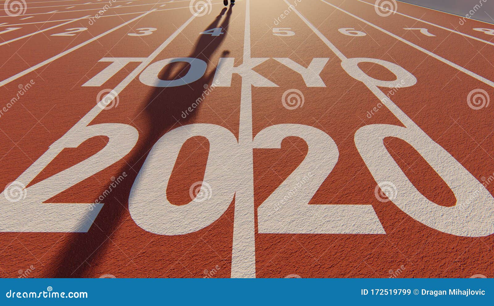 Athletic Track Court Tokyo 2020 Stock Image - Image of challenge ...
