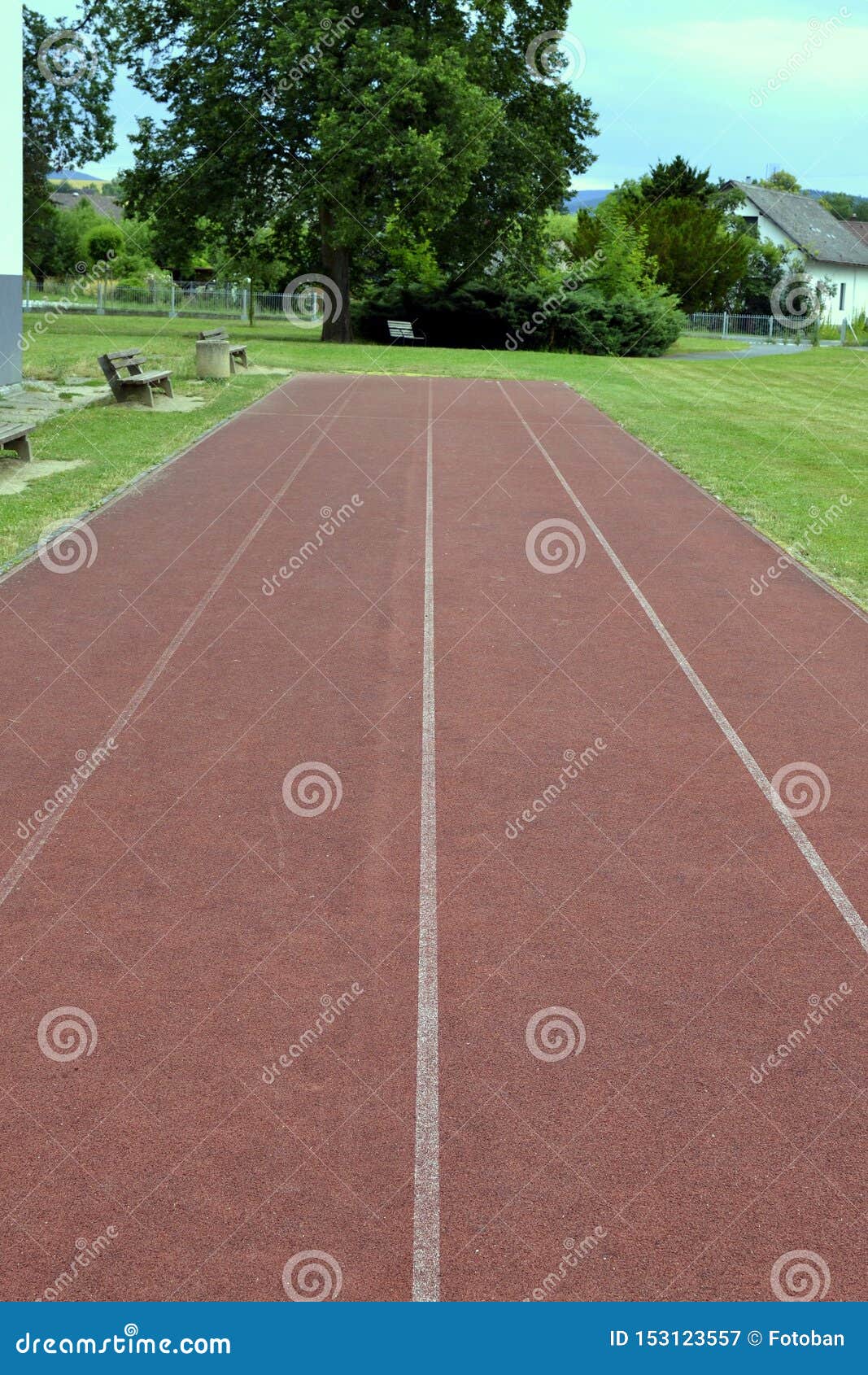 Athletic Track at School on Playground Stock Image - Image of scene ...