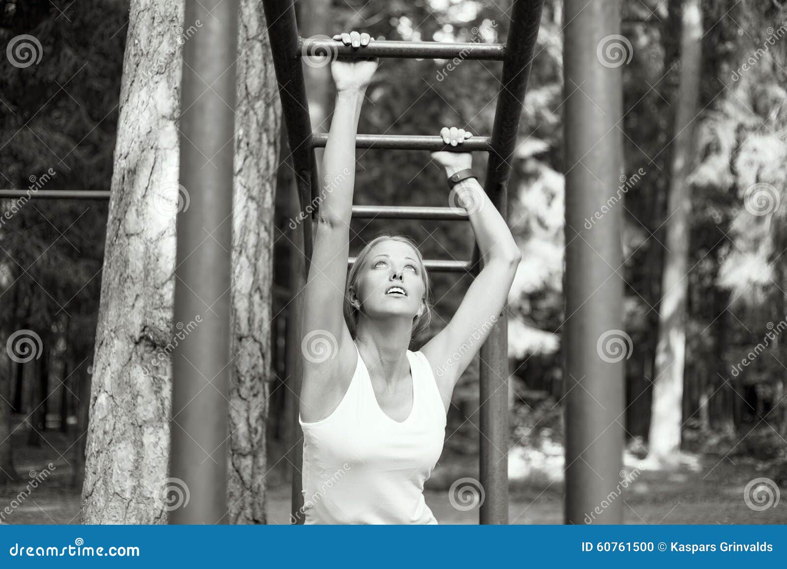 Athletic Woman Using Arm Strength Stock Photo - Image of black, athlete ...