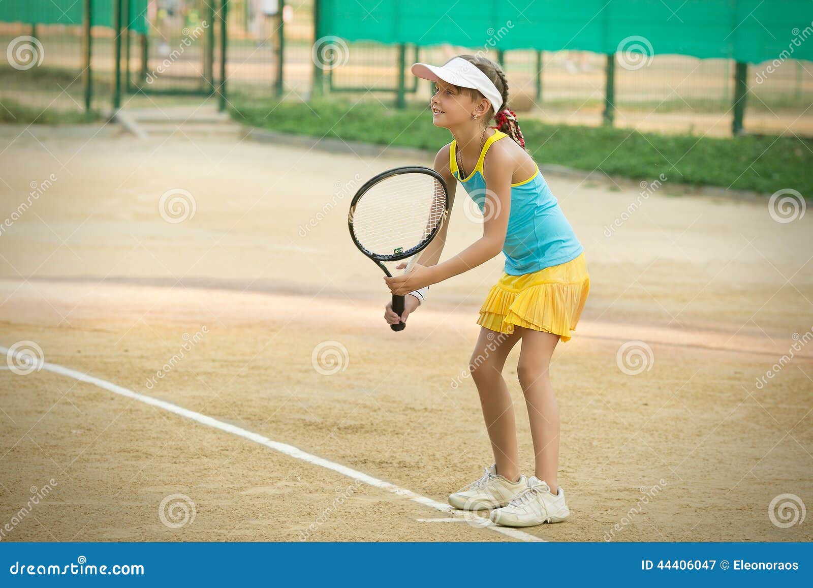 Athletic Young Girl Playing Tennis Stock Image - Image of playing ...